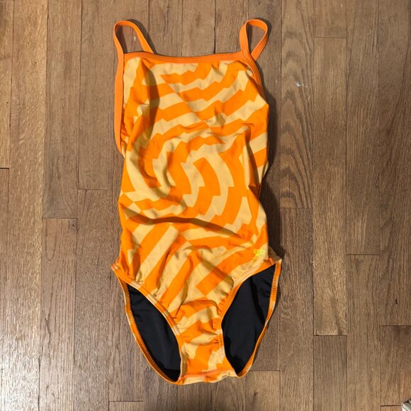 Speedo | Swim | Speedo Womens Vortex Maze Flyback One Piece Orange Size ...